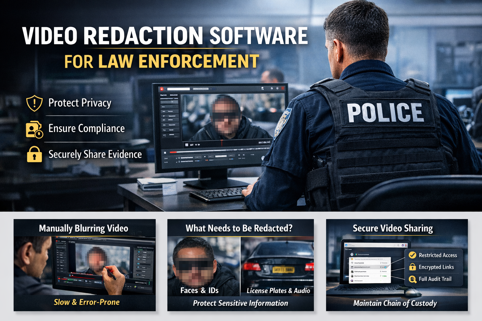 How can law enforcement securely share confidential videos without ...
