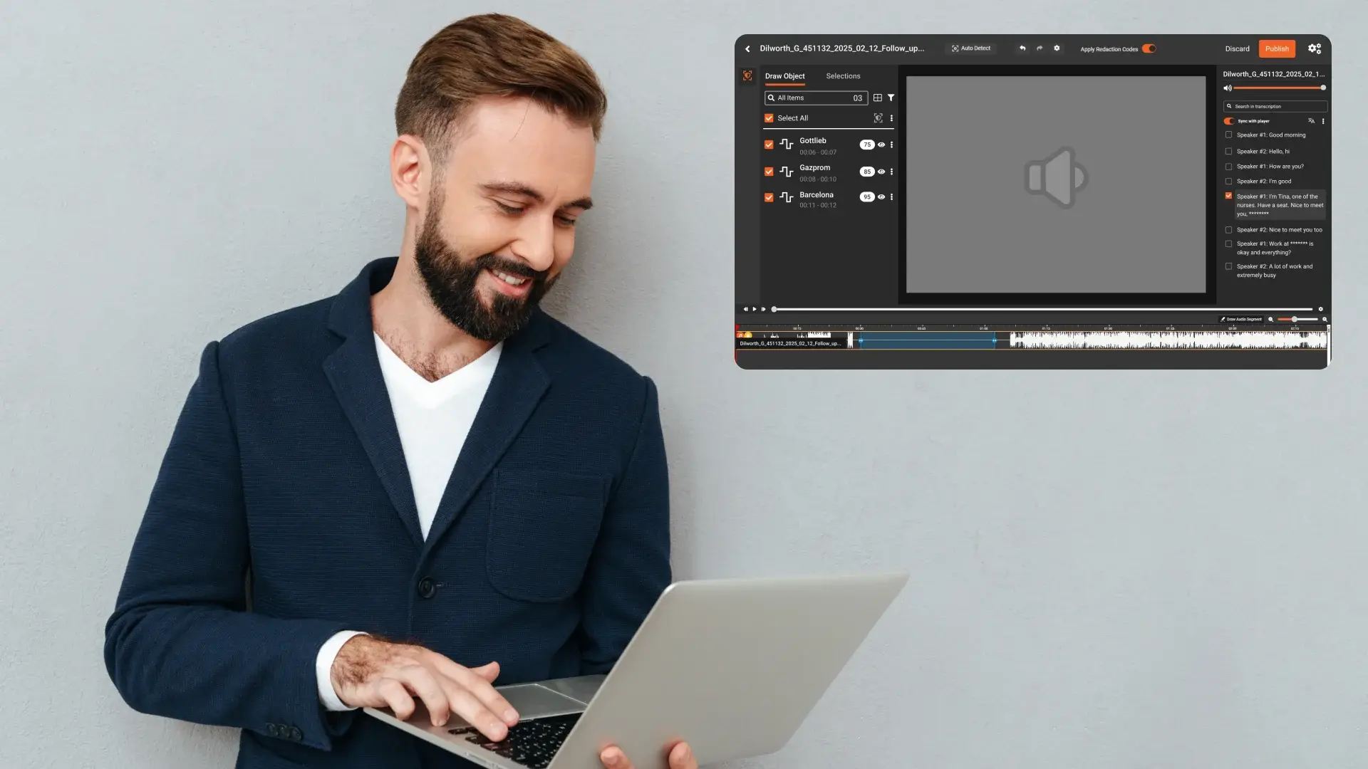 Redact Third-Party Data in SAR Call Recordings | VIDIZMO Redactor